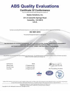 Saalex is ISO 9001:2015 Certified - Saalex Corporation